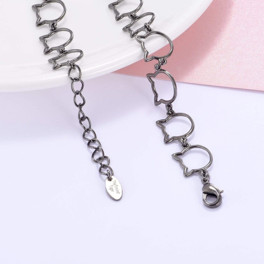 Cat Necklace | Cat Chain Link Cat Necklace - Triple T Studios
